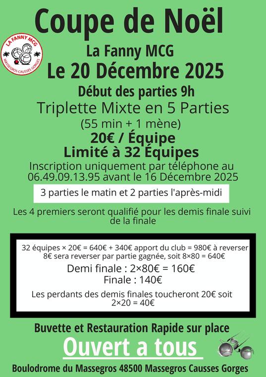 CONCOURS DE PÉTANQUE DE NOËL (Le Massegros, Massegros Causses Gorges ...