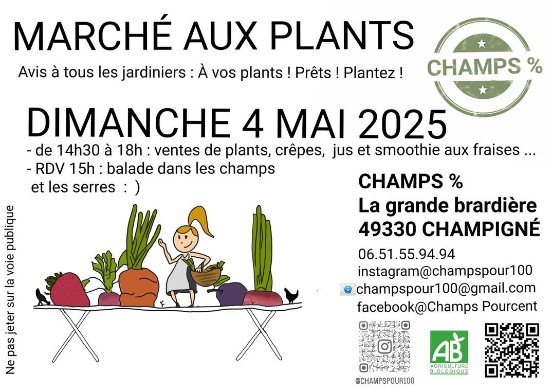 Marché aux plants à la ferme Champs Pour 100 (Champigné, Les Hauts-d ...