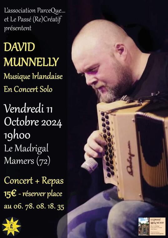 Concert avec David Munelly (Mamers) | Office de Tourisme Maine Saosnois