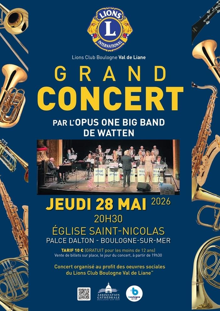 Grand concert par l’opus one big band de watten – lions club boulogne ...