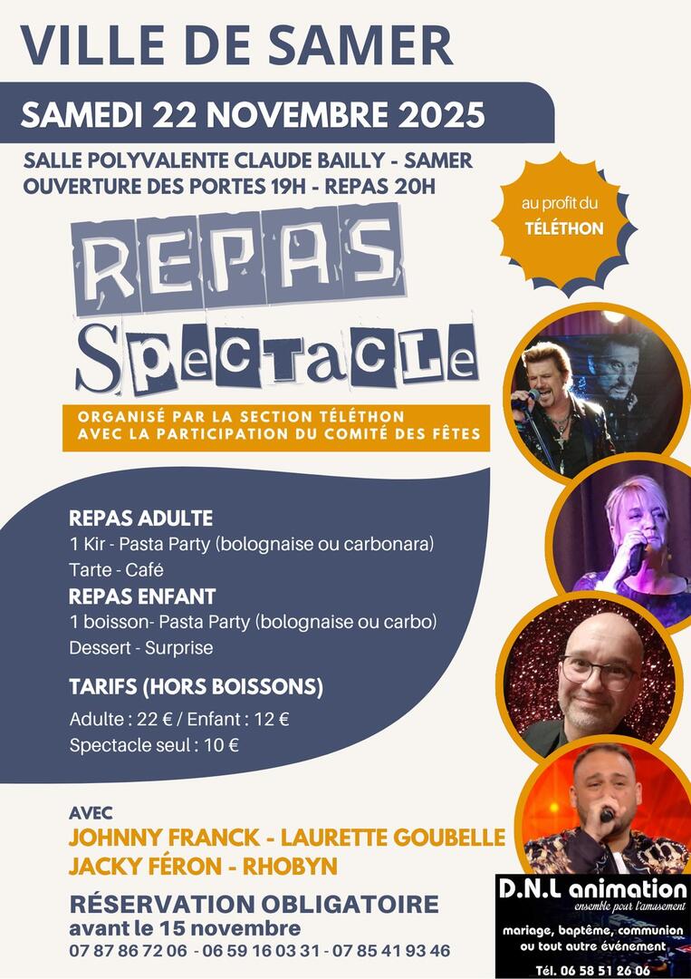 Repas spectacle à samer (Samer) | Site officiel Hauts-de-France Tourisme