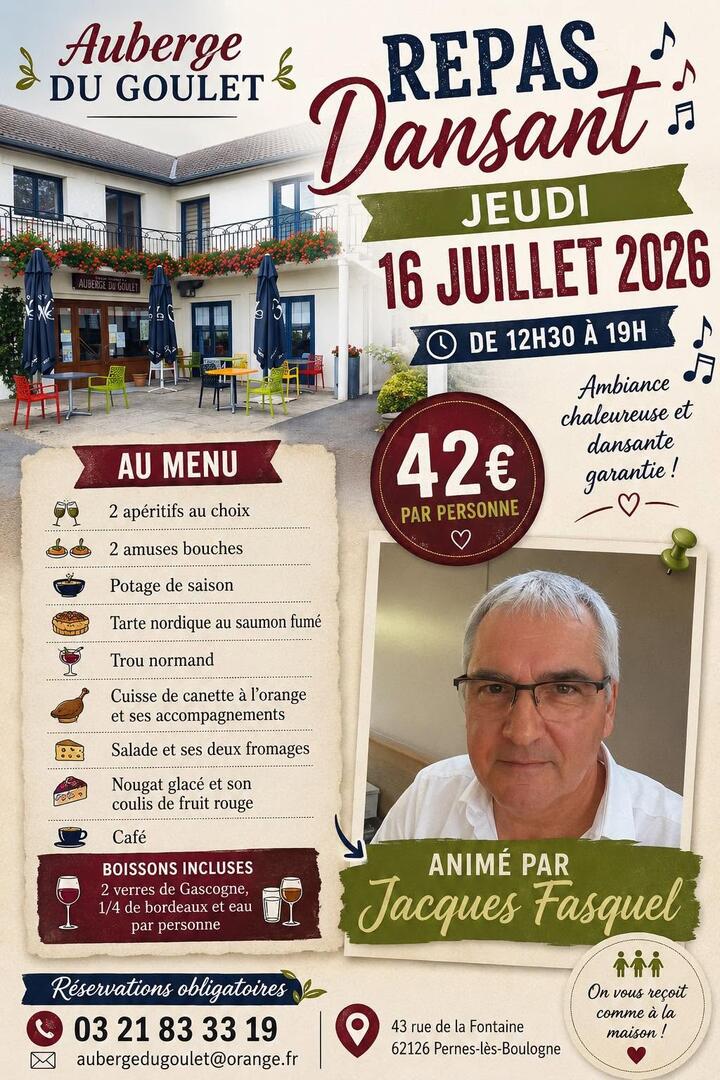 Auberge du Goulet - Repas Dansant - Pernes-lès-Boulogne | Office de ...