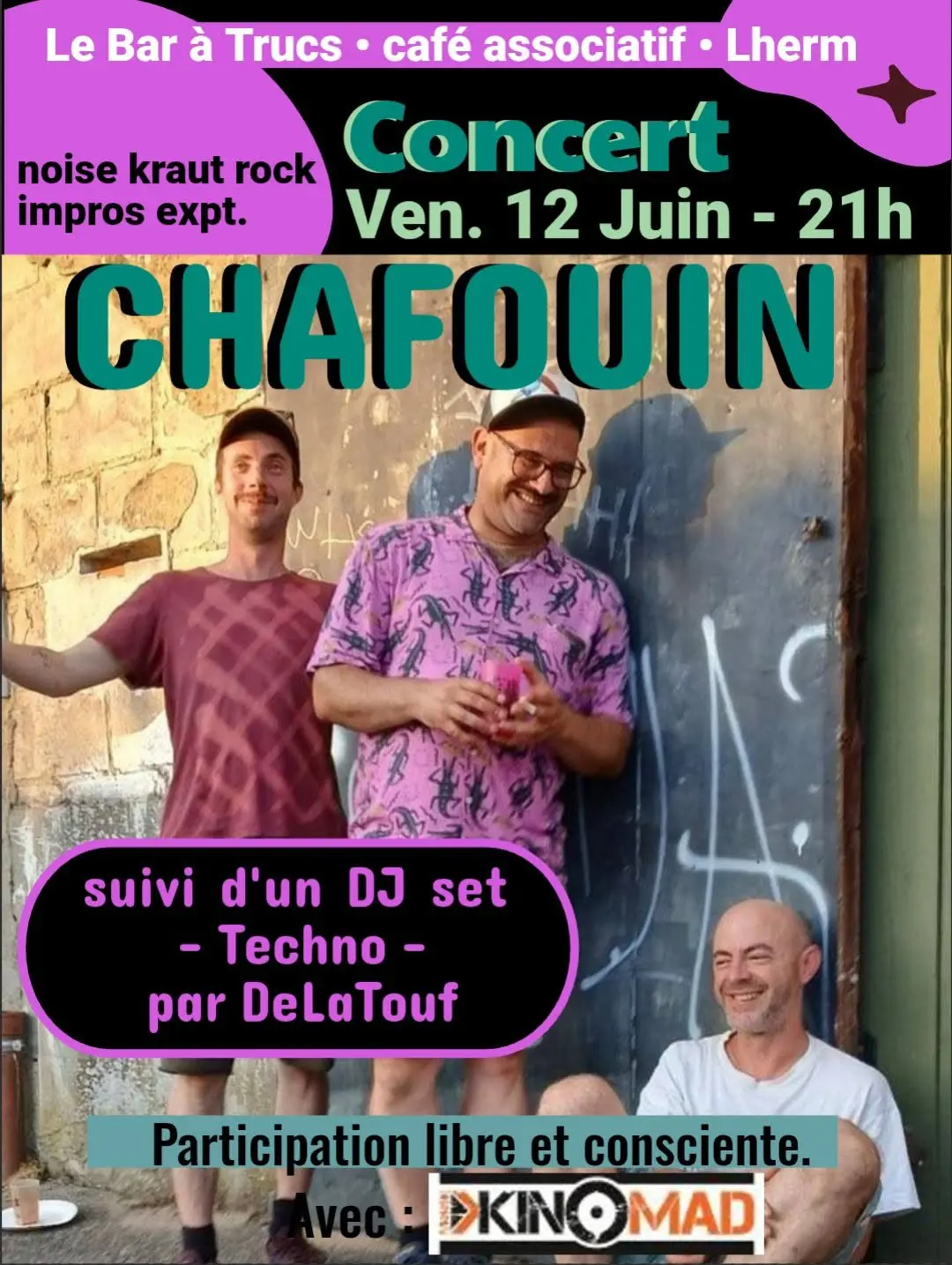 Concert au Bar à Trucs : « Chafouin » (Lherm) | Tourisme Lot