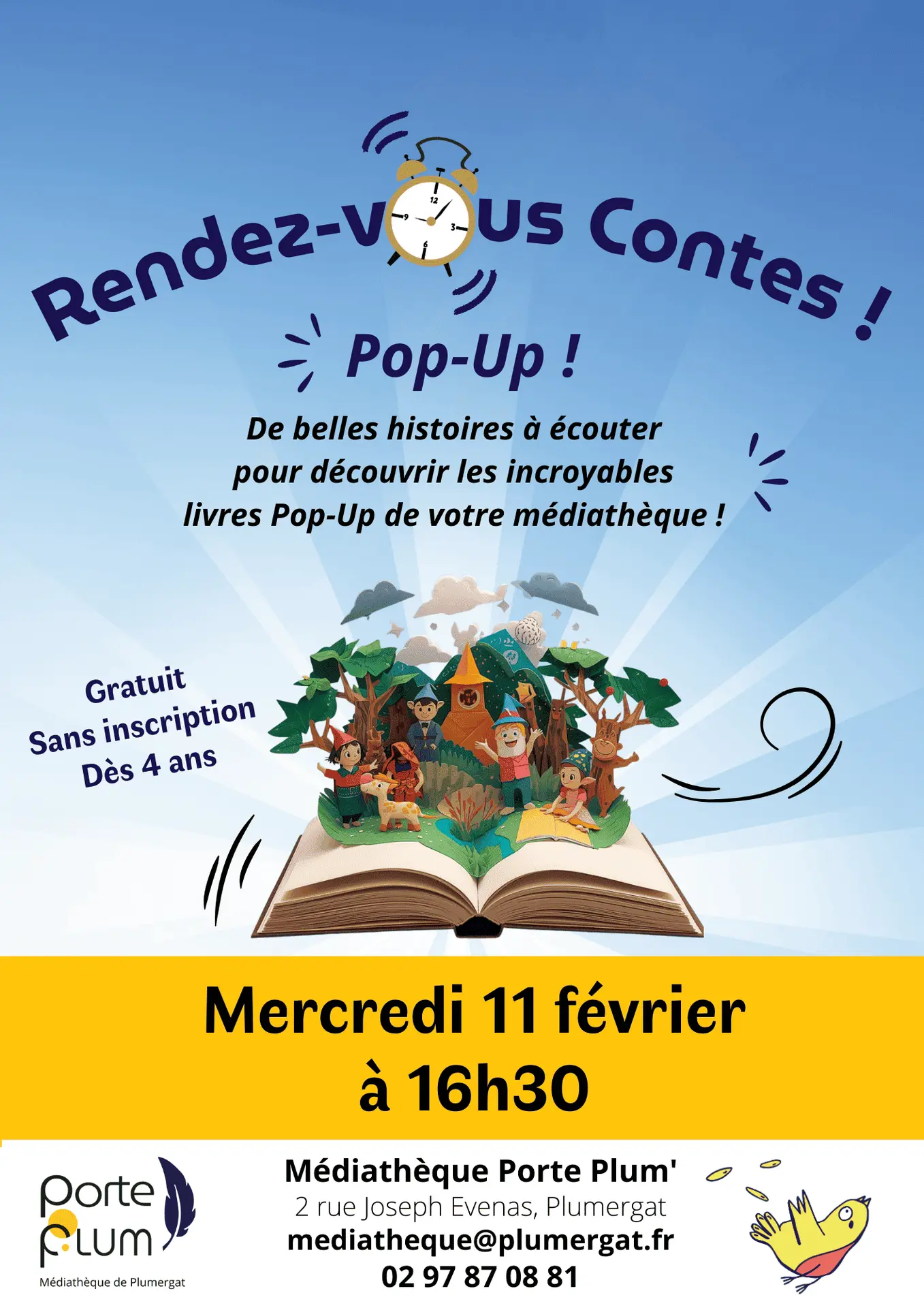 Rendez-vous Contes ! Pop Up ! (Plumergat) | Tourisme dans le Morbihan
