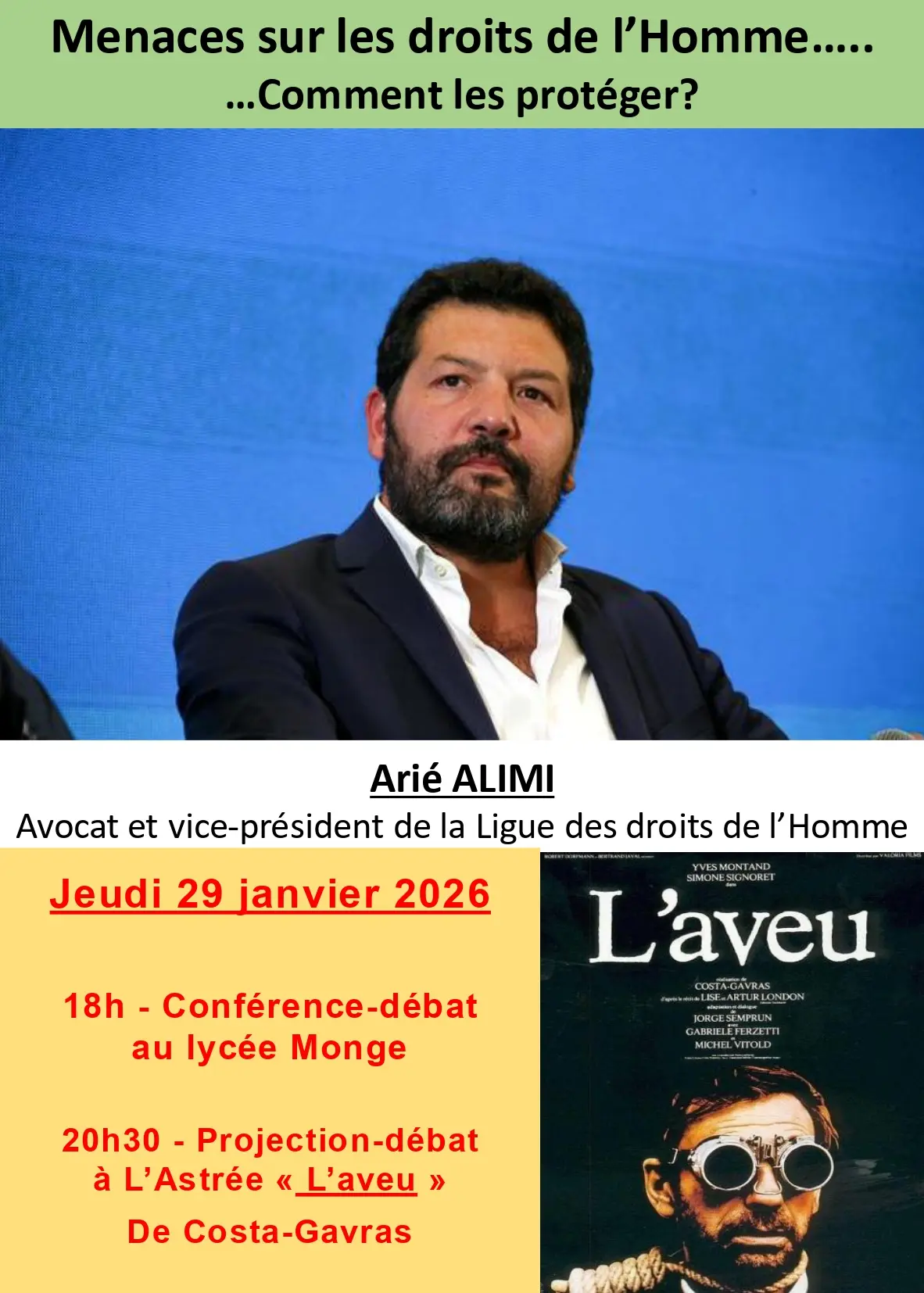 Conférence puis film : les menaces sur les droits de l’homme, comment ...