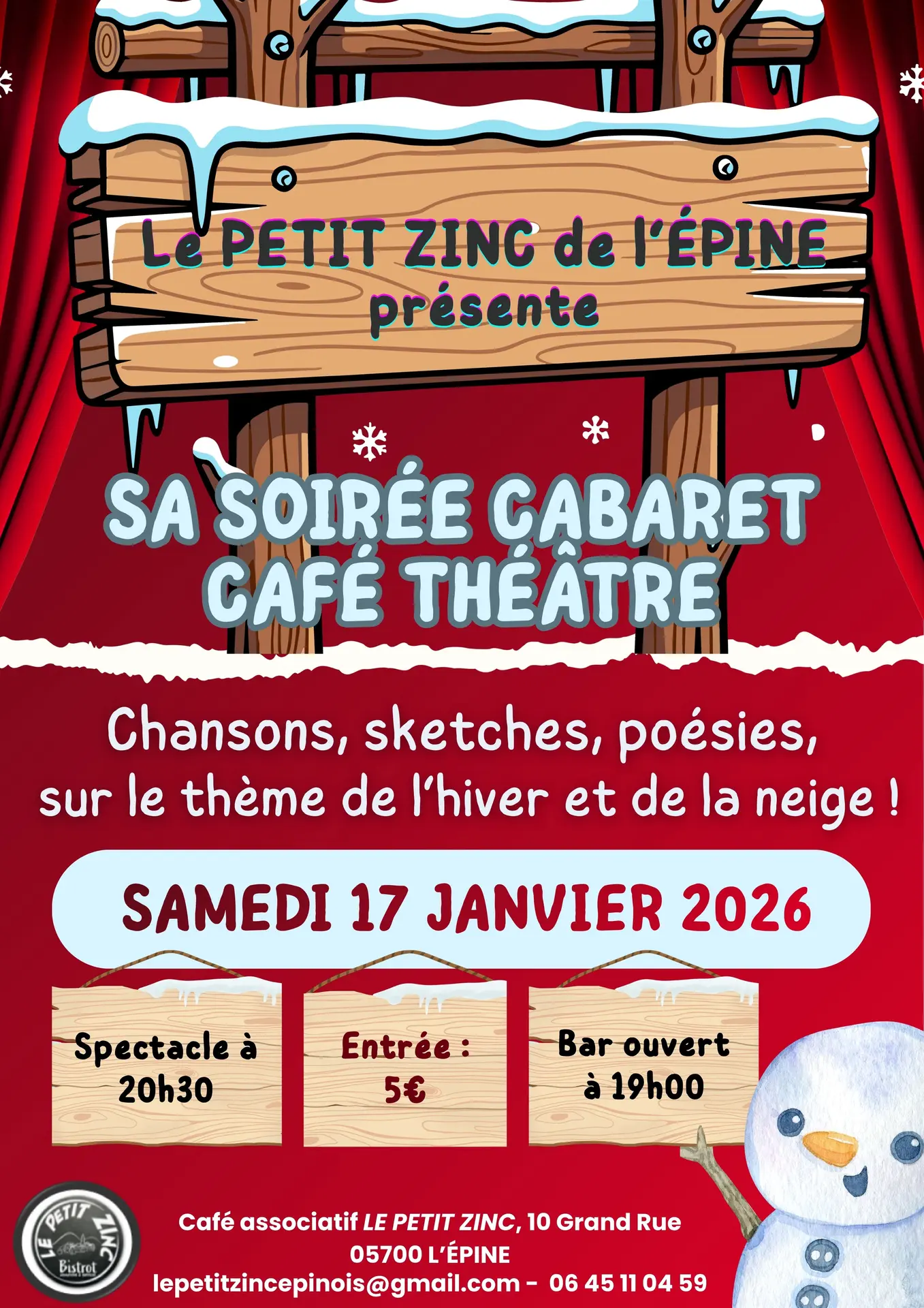 Café théâtre « Il neige en hiver ! » (L’ Épine) | Provence-Alpes-Côte d ...