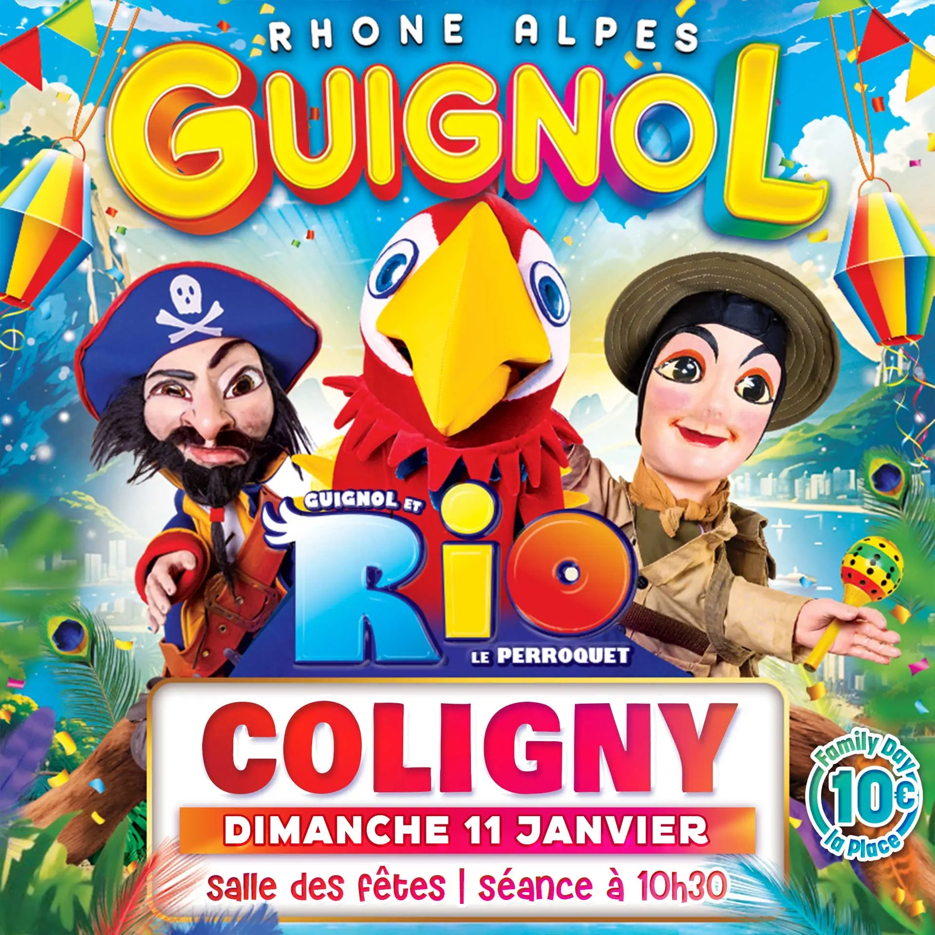 Guignol Rhône Alpes et Rio le majestueux perroquet (Coligny) | L'Ain
