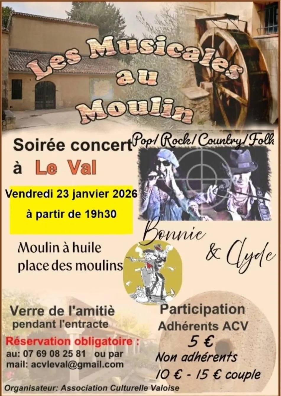 Concert : Bonnie & Clyde – musique pop rock – country- folk (Le Val ...