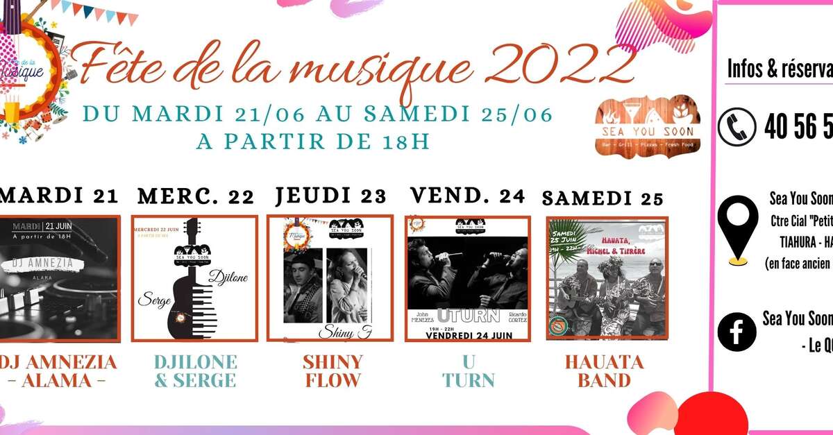 Music Live U-Turn – Sea You Soon Moorea (Moorea) | Tahiti Tourisme ...