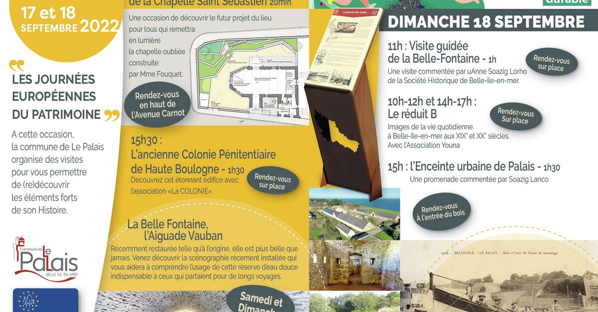 Journées du Patrimoine : Le Réduit B : Exposition (Le Palais) | Office ... Journées du Patrimoine : Le Réduit B : Exposition (Le Palais) | Office ...