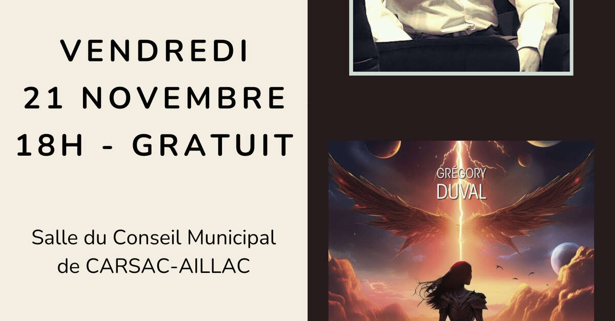Rencontre – Dédicace avec Grégory Duval (Carsac-Aillac) | Sarlat ...