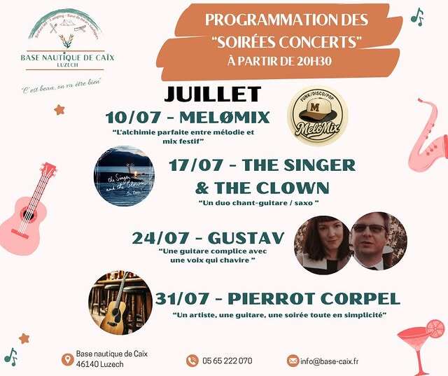 Concert à la Base de Caïx : Gustav (Luzech) | Tourisme Lot