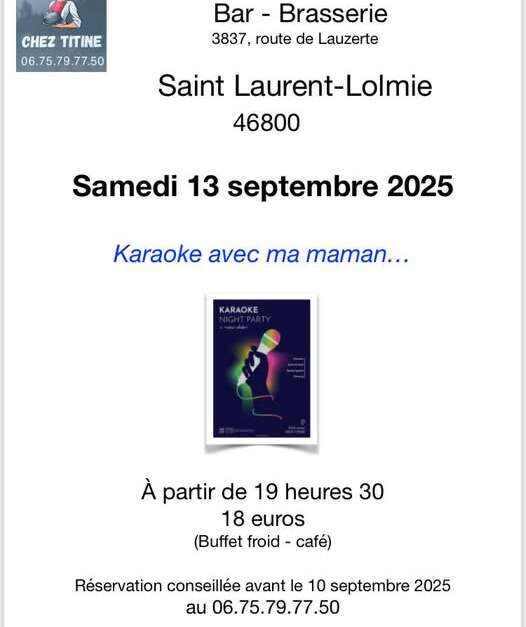 Soirée karaoké Chez Titine (Lendou-en-Quercy) | Tourisme Lot