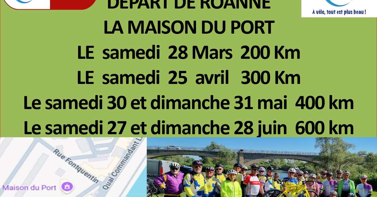 Brevet des randonneurs mondiaux en vélos 600km (Roanne) | Loire Tourisme