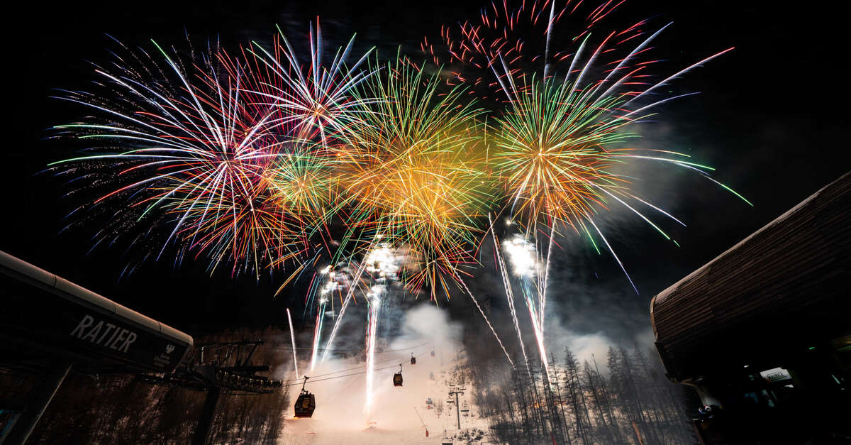Torchlight descent and fireworks display by the British Army (Saint ...