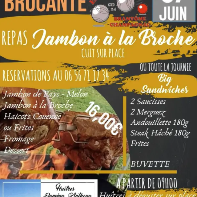 Repas jambon à la broche (Champagnac-de-belair) | Dordogne Périgord ...