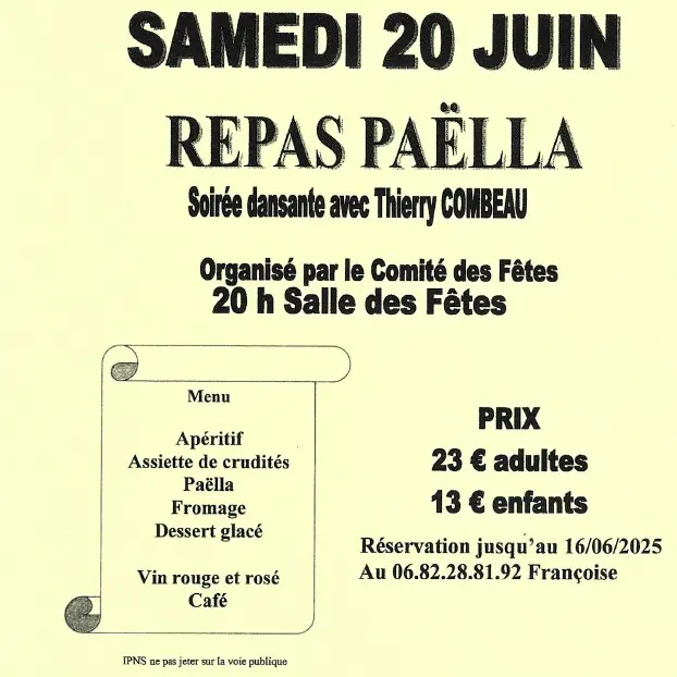 Repas paëlla (Saint-michel-de-double) | Dordogne Périgord Tourisme