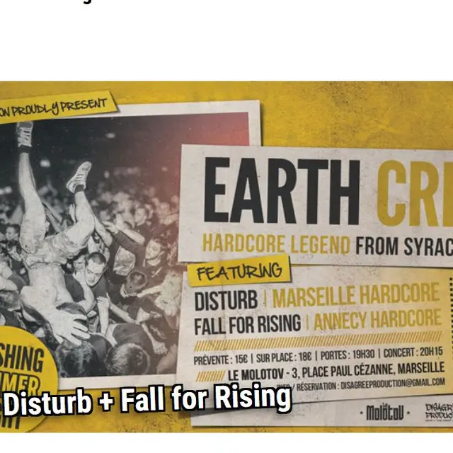 Earth crisis + Disturb + Fall for rising (Marseille 6ème) | Marseille ...