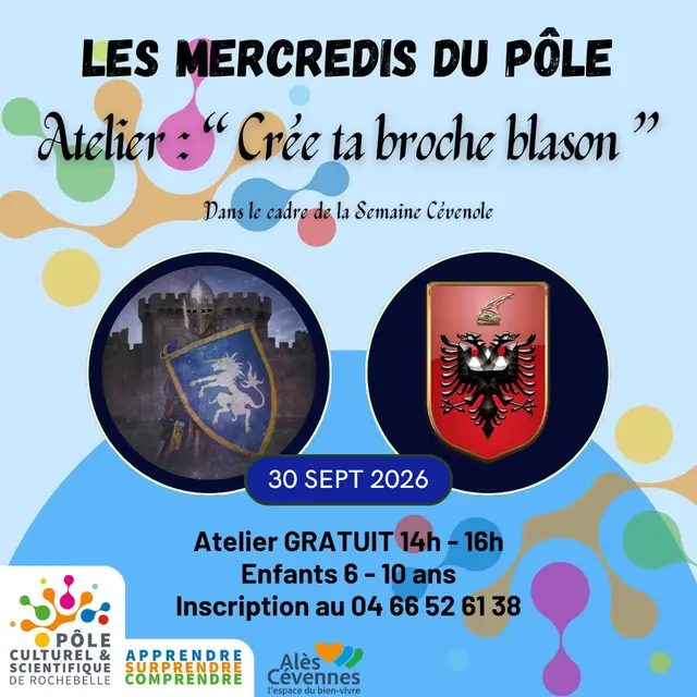 Les Mercredis du Pôle – Atelier “Crée ta broche Blason” (Alès ...