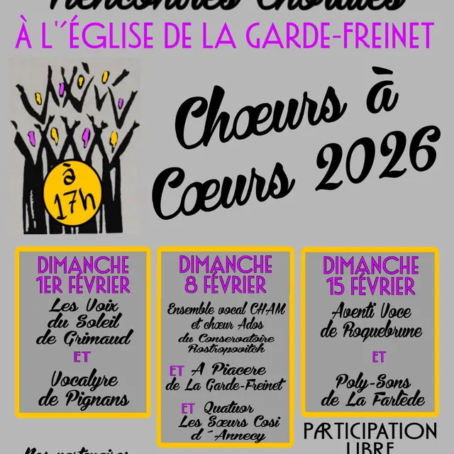 Les 3èmes rencontres chorales “Chœurs à cœurs 2026” (La Garde-Freinet ...