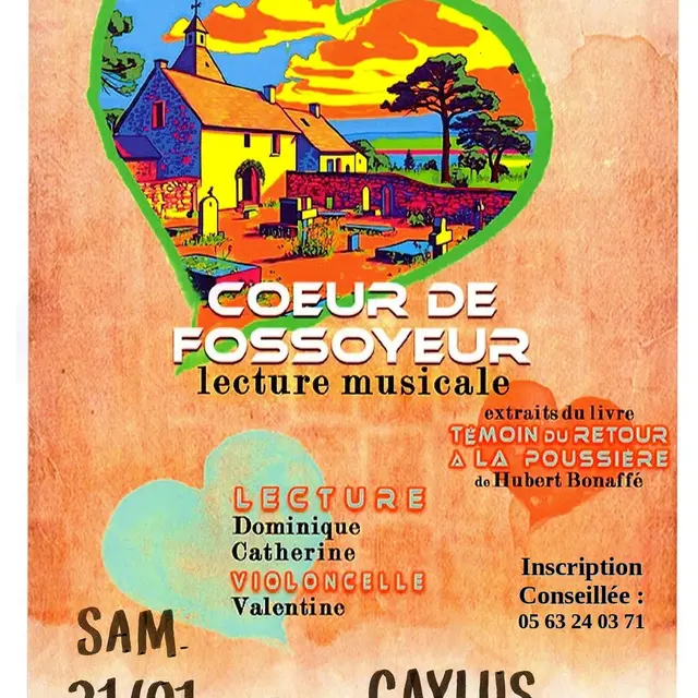 “Coeur de fossoyeur” – lecture musicale (Caylus) | Tarn-et-Garonne Tourism